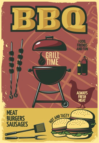 Bbq time - photorealistic sausage on a fork Vector Image