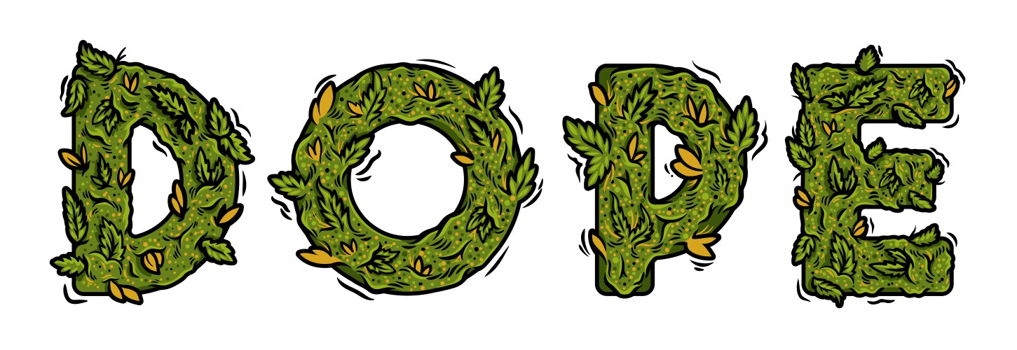 Lettering design weed number time 420 Royalty Free Vector