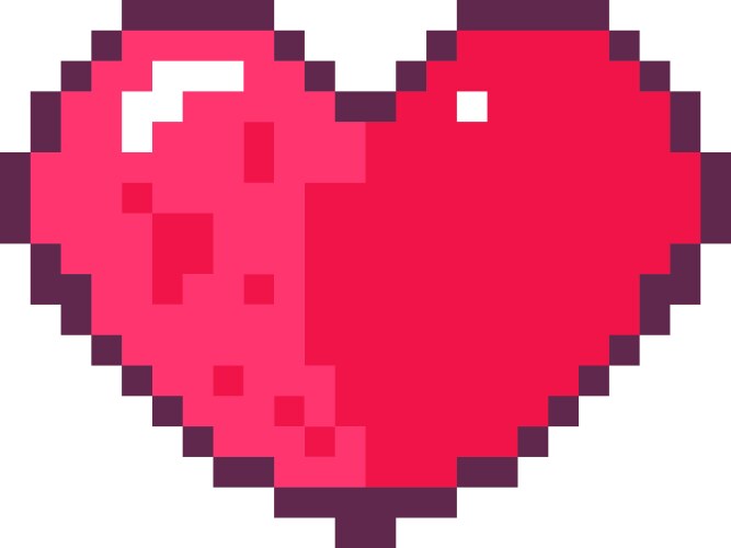 Video game heart pixelated icon Royalty Free Vector Image