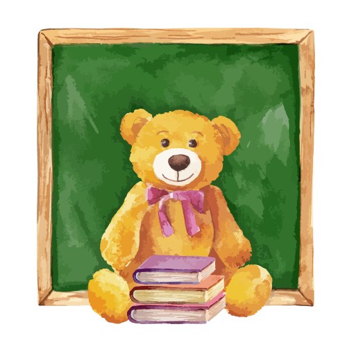 School teddy bear Royalty Free Vector Image - VectorStock