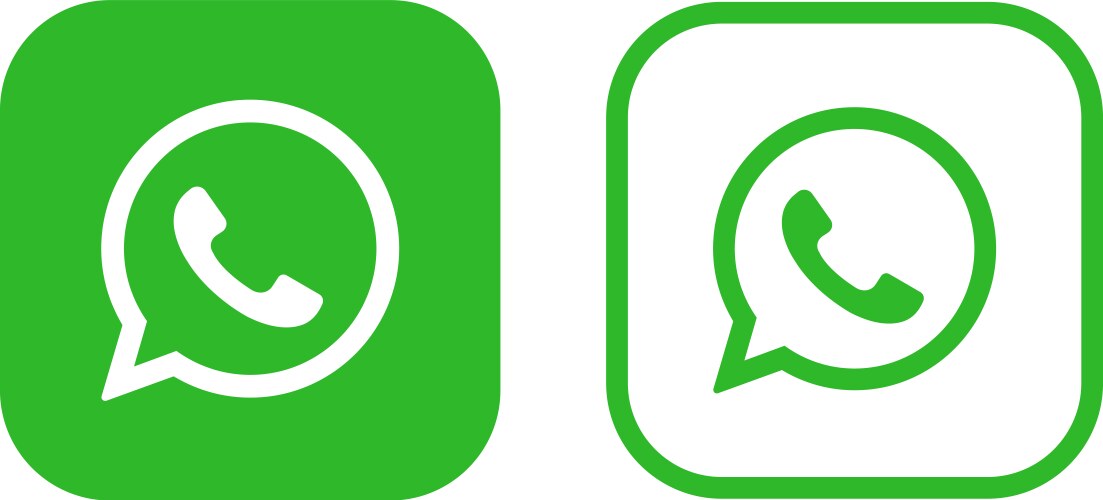Whatsapp icons set flat line popular Royalty Free Vector