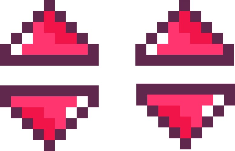 Pixelated bow and arrows of archer arcade game Vector Image