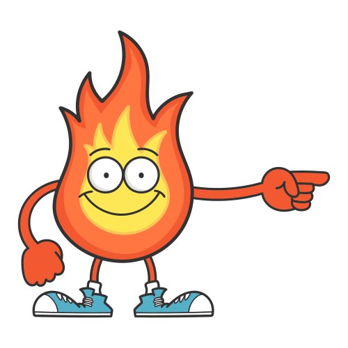 Cartoon flame Royalty Free Vector Image - VectorStock