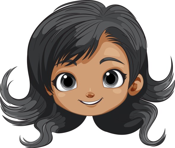 A smiling young girls face Royalty Free Vector Image