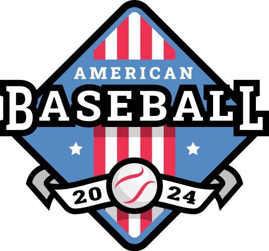 Baseball emblem logo design Royalty Free Vector Image