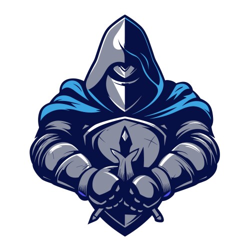Esport logotype knight icon sticker warrior Vector Image