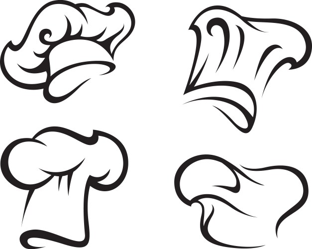 Set of chef hats Royalty Free Vector Image - VectorStock