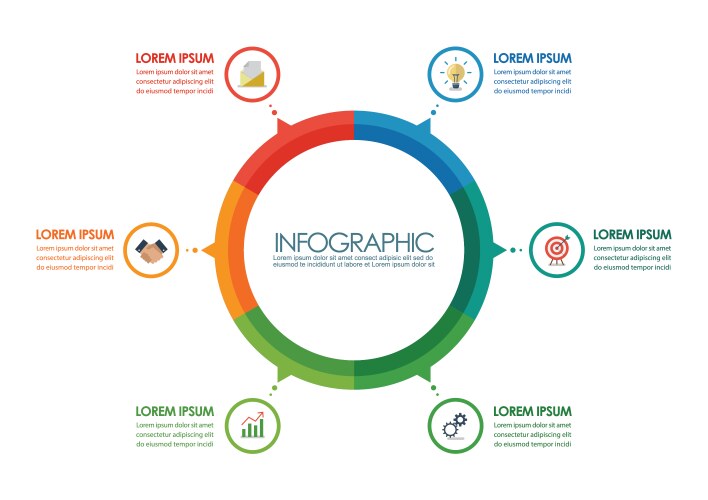 Circle infographic template with four elements Vector Image
