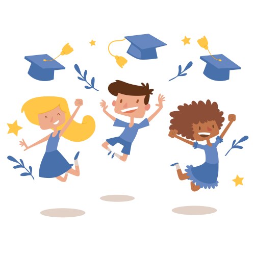 Cartoon graduation celebration Royalty Free Vector Image
