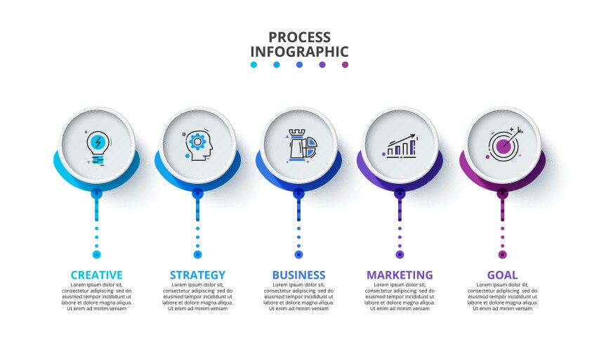 Process diagram flowchart graphic template Vector Image