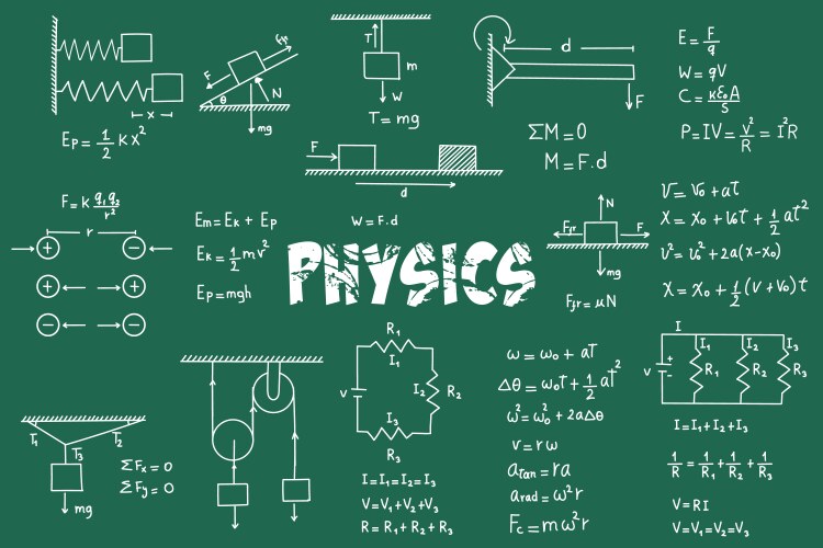 Physics formulas mathematical equations Royalty Free Vector
