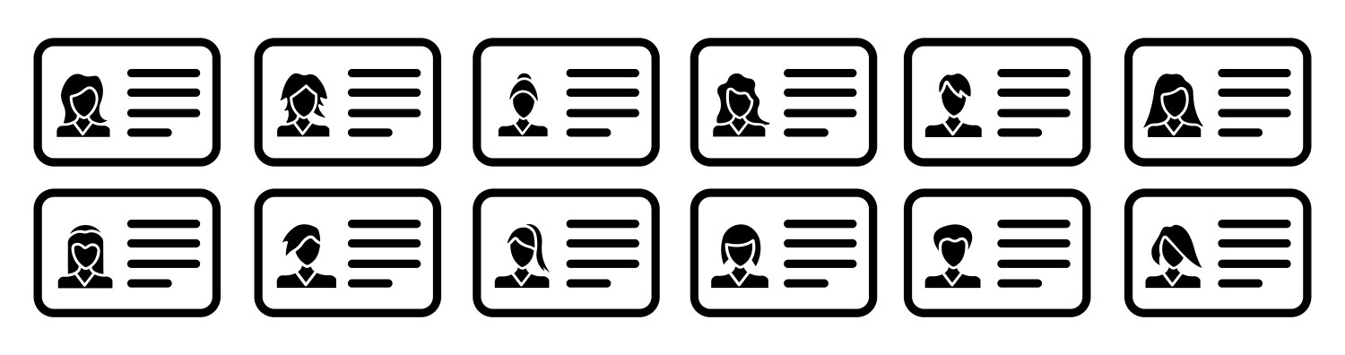 ID Card Icons - Solid Set – Royalty-Free Vector | VectorStock
