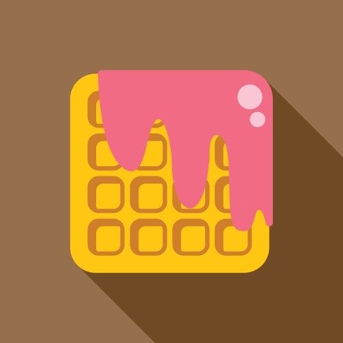 Delicious square waffle with syrup dripping Vector Image