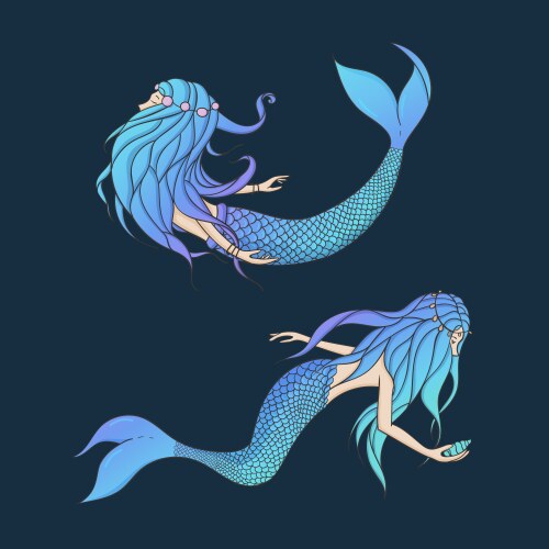 Beautiful Mermaids Vector Images (over 12,000)