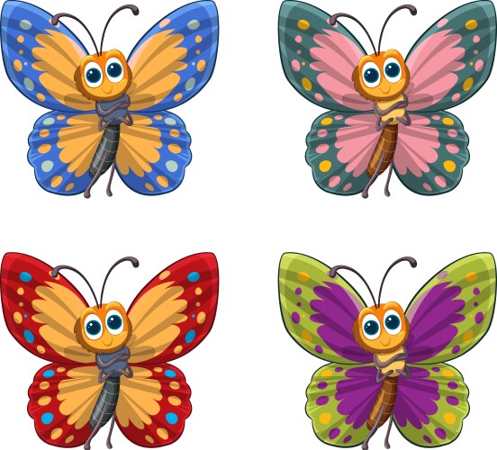Vibrant cheerful butterfly graphic Royalty Free Vector Image