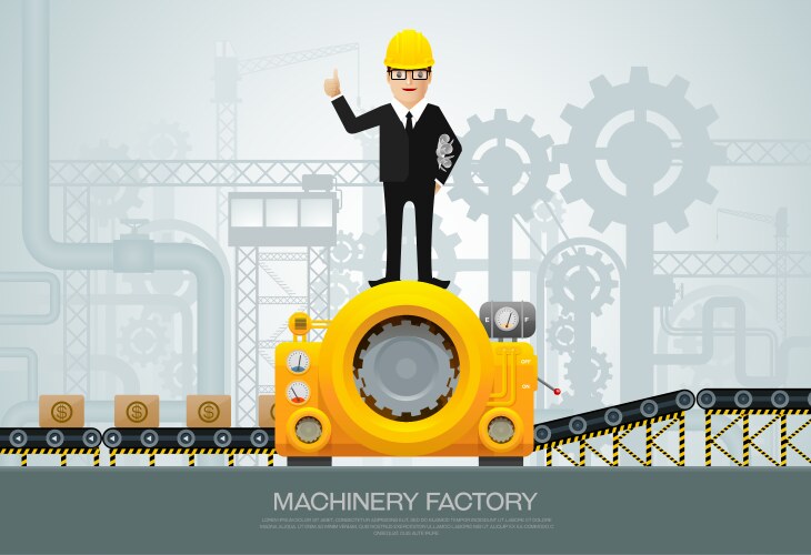 Industrial machine factory construction equipment Vector Image