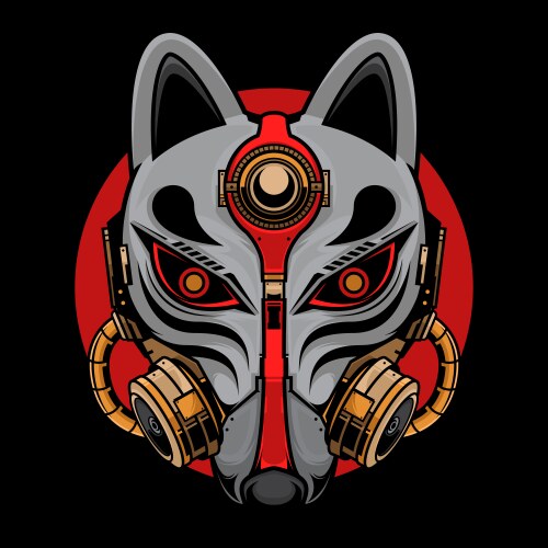 Kitsune mask Royalty Free Vector Image - VectorStock
