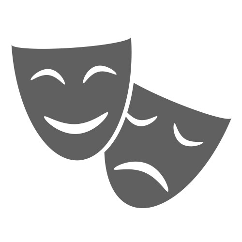 Comedy and tragedy theater masks Royalty Free Vector Image