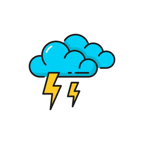 Thunderstorm cloud hand drawn Royalty Free Vector Image