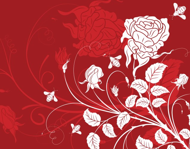 Background with pink roses Royalty Free Vector Image