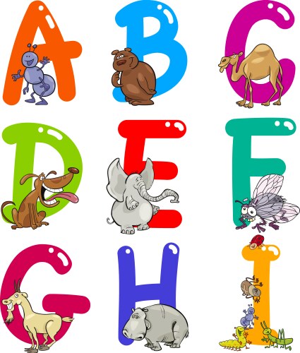 Animals alphabet b is for bee Royalty Free Vector Image