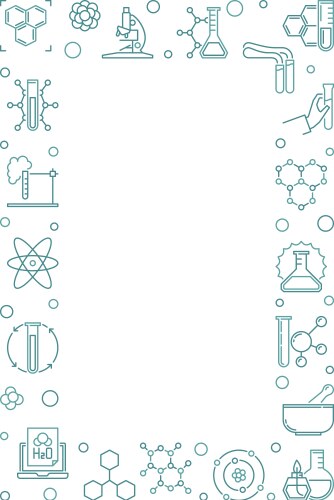 Chemistry square background with chemical Vector Image