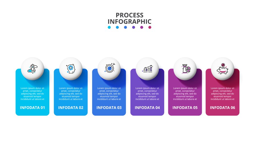 Process diagram flowchart graphic template Vector Image