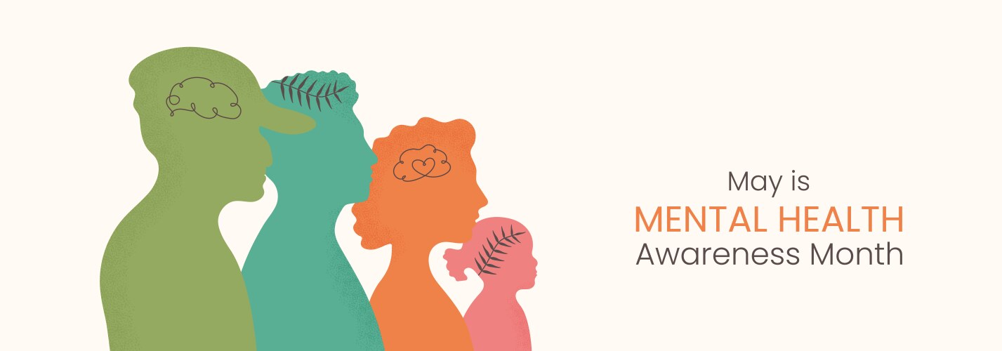 May Is Mental Health Awareness Month Banner Vector Image