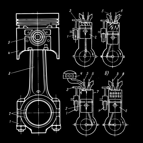 Radial engine blueprints Royalty Free Vector Image