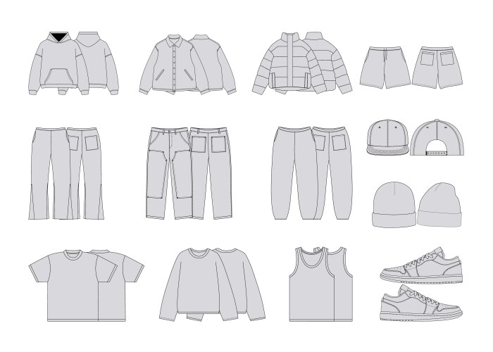 Streetwear mockup pack apparel Royalty Free Vector Image Streetwear mockup pack apparel Royalty Free Vector Image