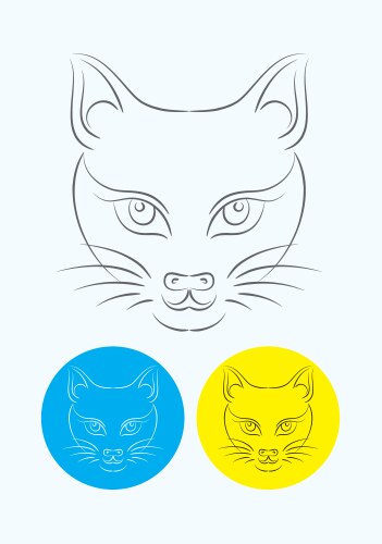 Cat Face Outline Vector Images (over 13,000)