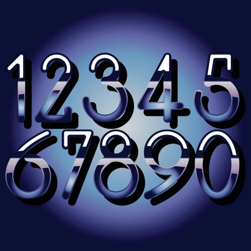 Chrome Alphabet Font Royalty Free Vector Image