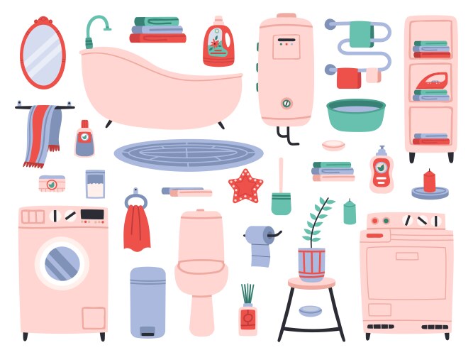 Things inside the bathroom Royalty Free Vector Image
