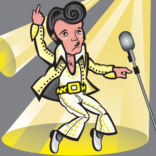Elvis cartoon Royalty Free Vector Image - VectorStock