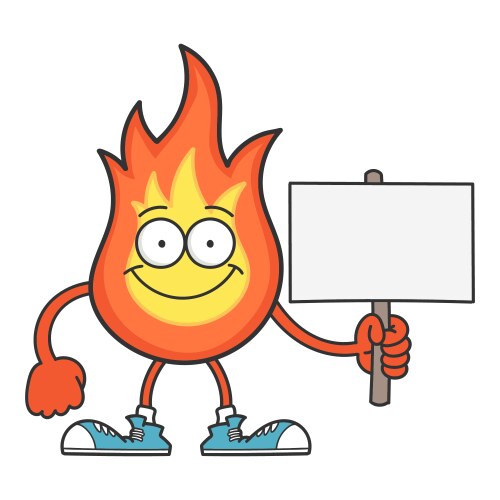 Smiling fireball cartoon character isolated Vector Image