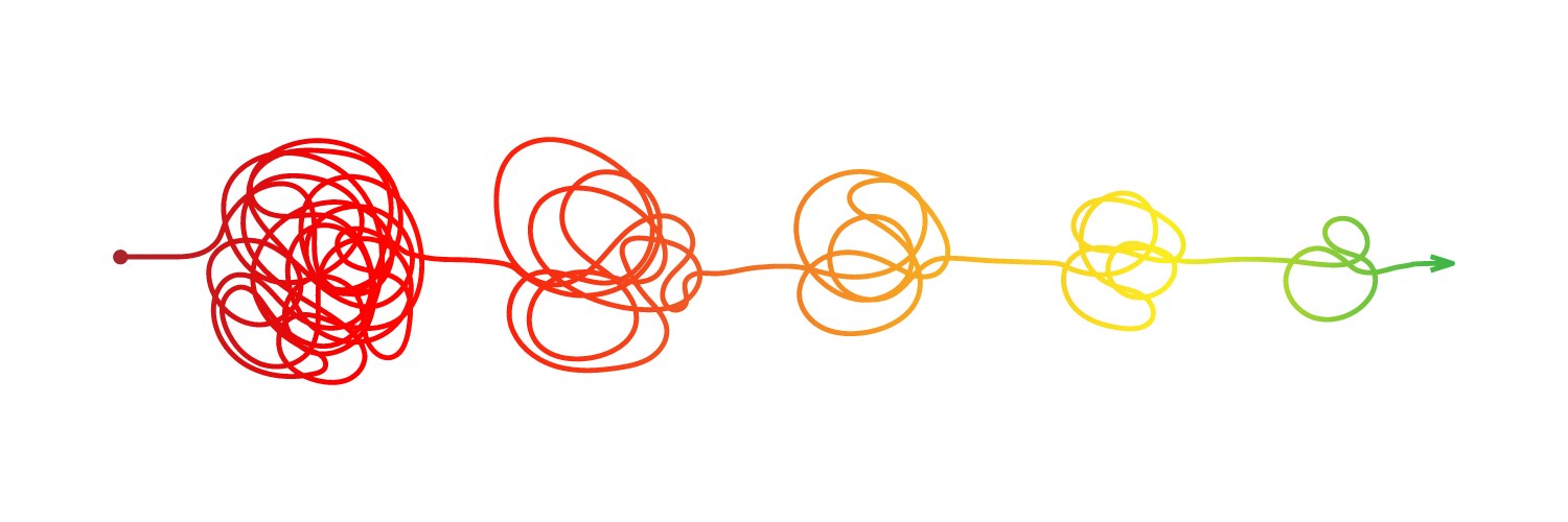Complex messy connected lines as concept of chaos Vector Image