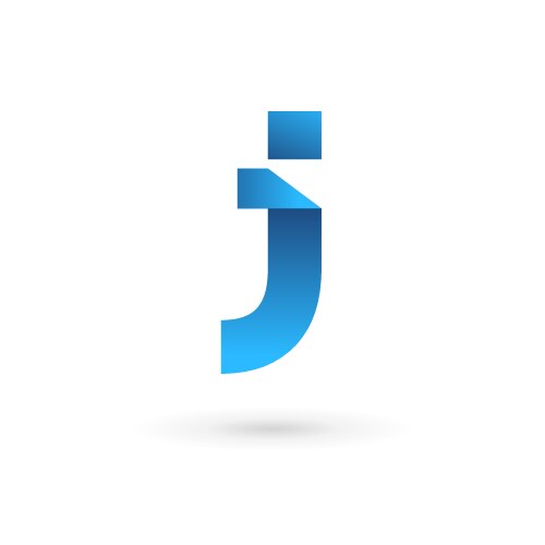 Simple beautiful letter j ribbon logo Royalty Free Vector