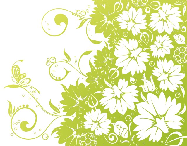 Natural floral background with spring lettering Vector Image