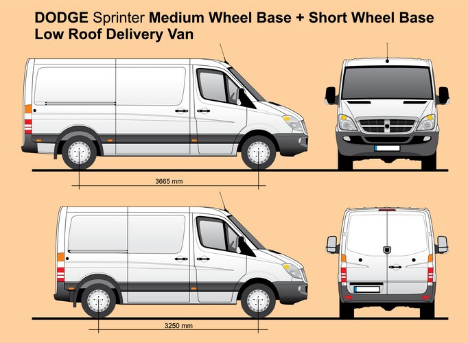 Mercedes sprinter lwb high roof van l3h2 2017 Vector Image