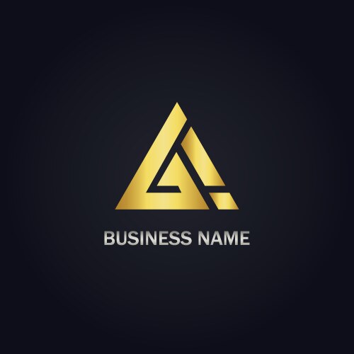 Arrow shape line progress gold logo Royalty Free Vector