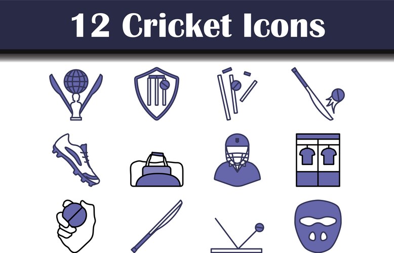 Cricket sport club and tournament equipment icon Vector Image