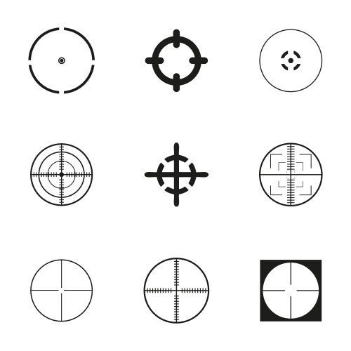 Crosshair icon set target mouse cursor pointers Vector Image