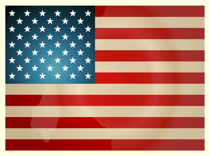 Set of american flags developing and vintage Vector Image