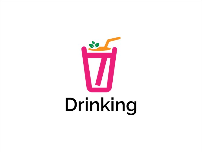 Drinking logo design Royalty Free Vector Image