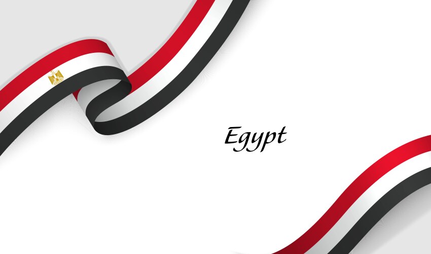 Egyptian Flag Ribbon Banner Royalty Free Vector Image