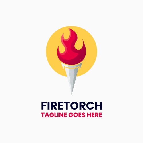 Flame Torch Logo Poster Logo Fire Flames Olympics Torch Icon Vector