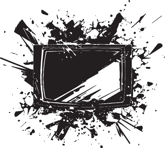 Fractured flatpanel icon design of smashed tv Vector Image
