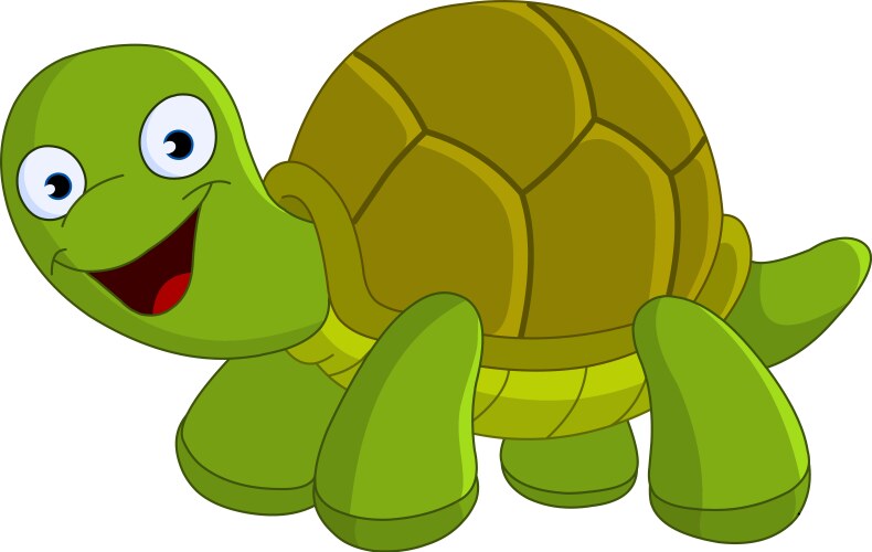 Turtle cartoon hiding in his shell Royalty Free Vector Image