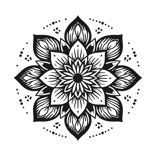 Simple flower mandala art Royalty Free Vector Image