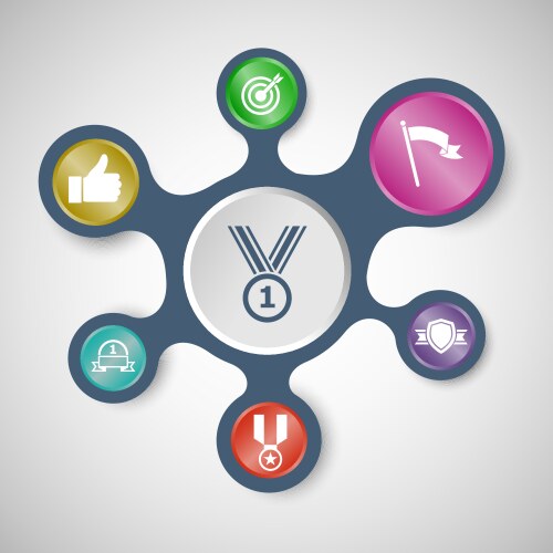 Winner infographic templates with connected Vector Image